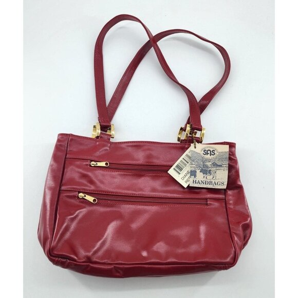 SAS | Bags | New Vtg Sas Diane Leather Shoulder Bag Double Straps Front ...